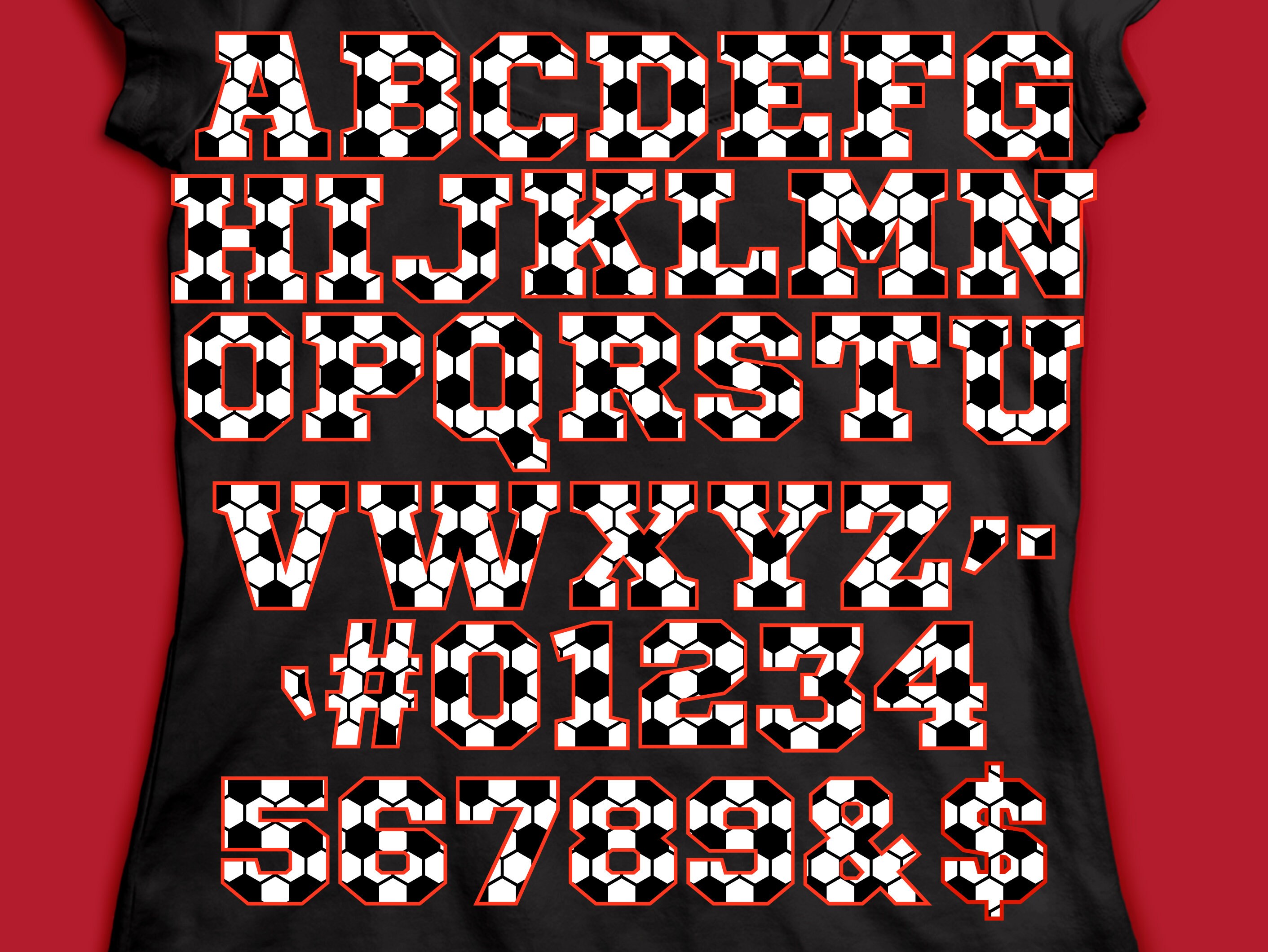 SOCCER Alphabet & Numbers, SOCCER Numbers, Cut Files Silhouette Studio ...