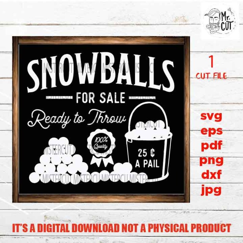 Snowballs for Sale Svg Rustic Winter Sign Home Decor and - Etsy