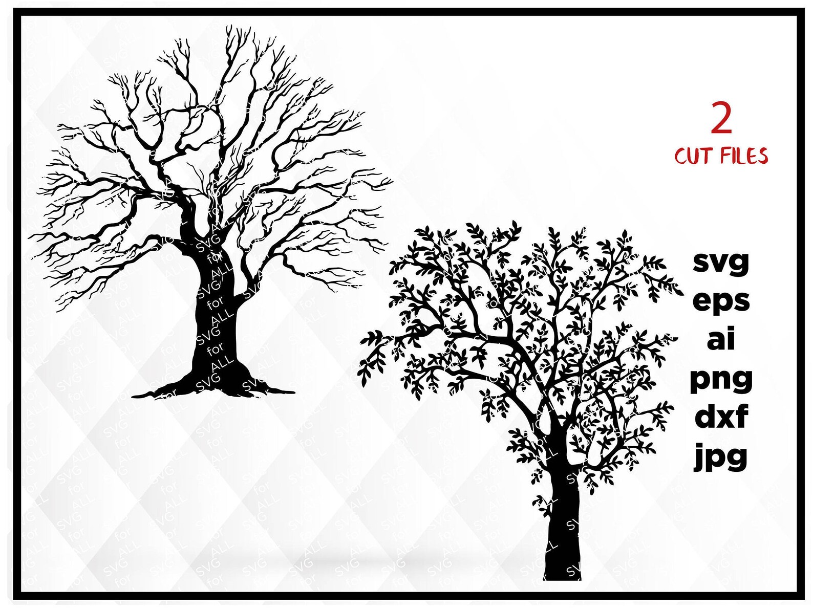 Tree SVG File Tree Clipart Tree Cut File Tree Life Tree | Etsy