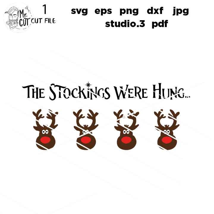 The Stockings Were Hung Svg Reindeer Svg Christmas Svg | Etsy