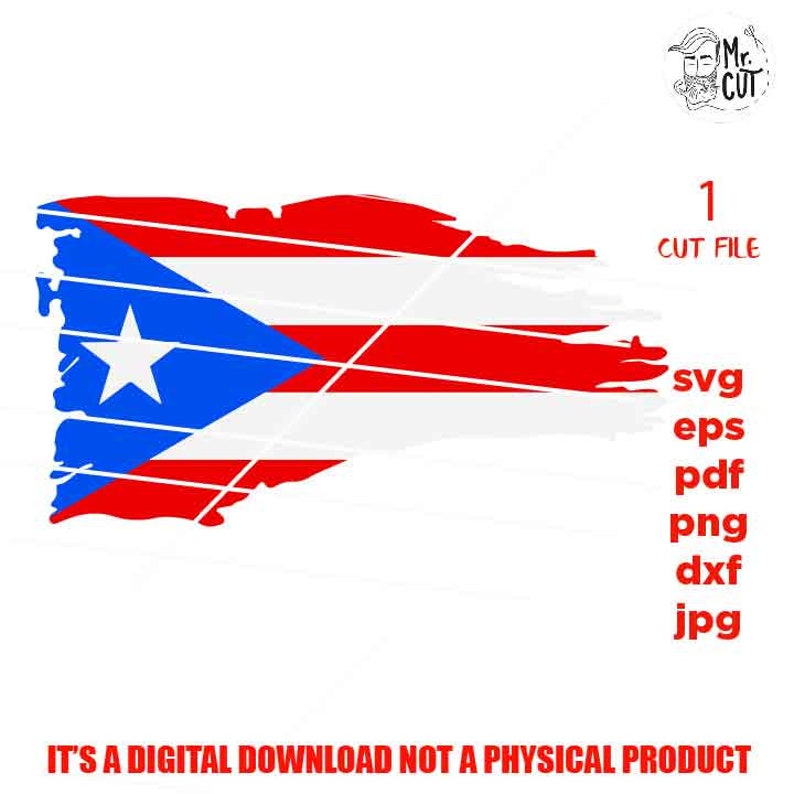 Puerto Rico Flag Distressed SVG Flag Svg Flag Shirt Vector - Etsy