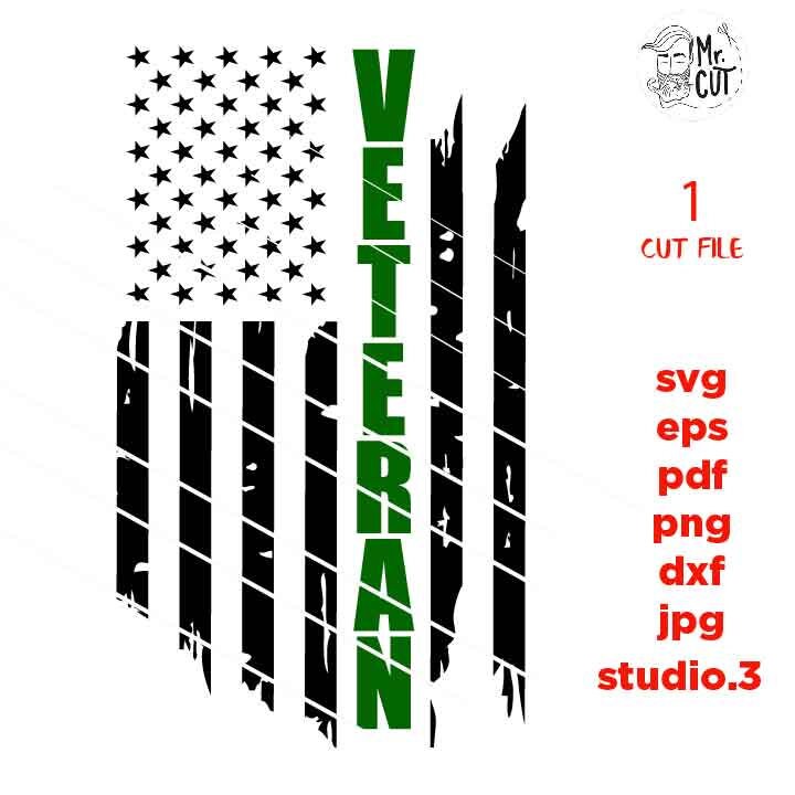USA Military Vet Army Flag Svg Distressed Flag Svg Fourth | Etsy