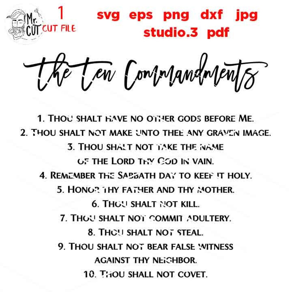 The Ten Commandments Cut File Holy Bible Svg Christian Svg - Etsy