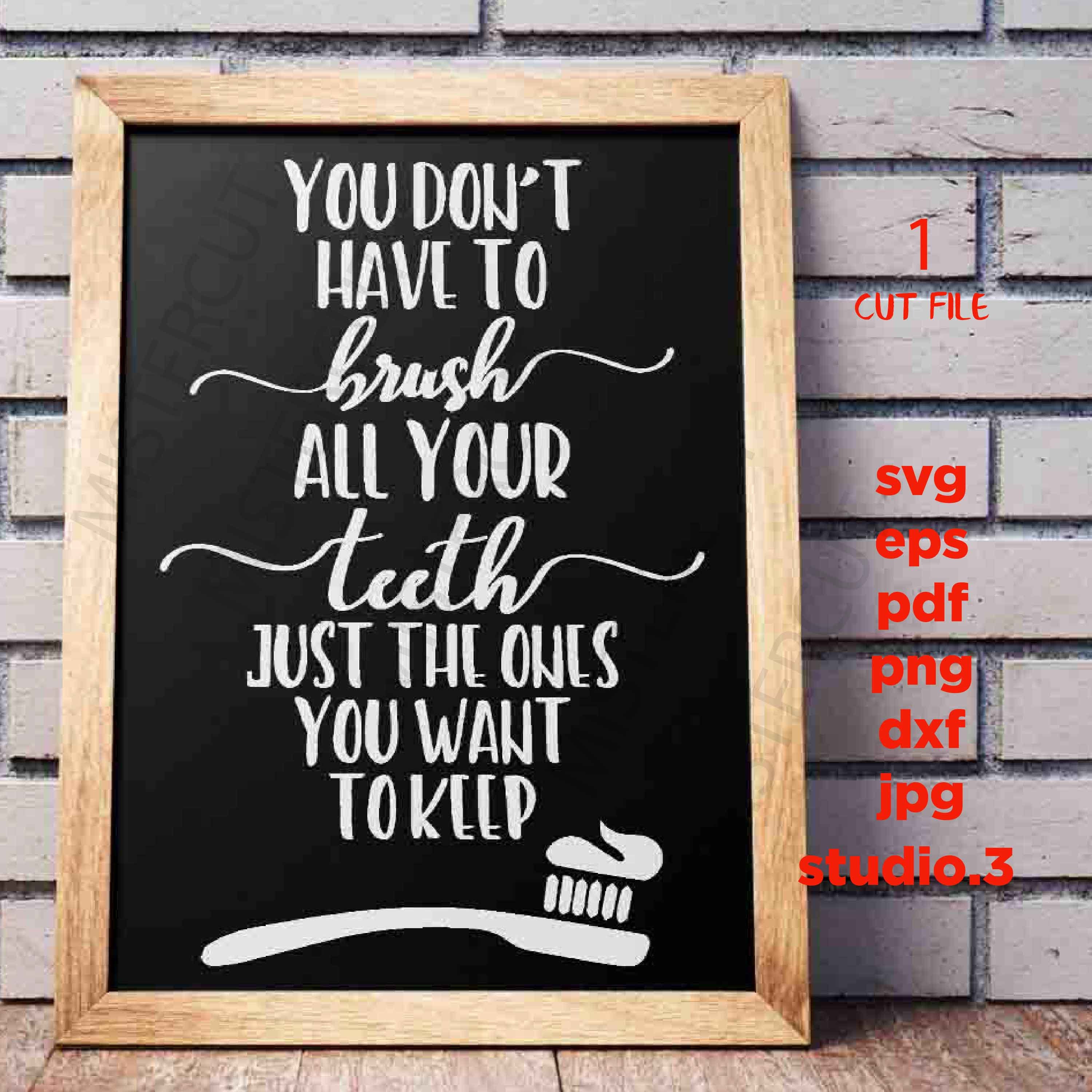 Brush Your Teeth Sign On Chalkboard