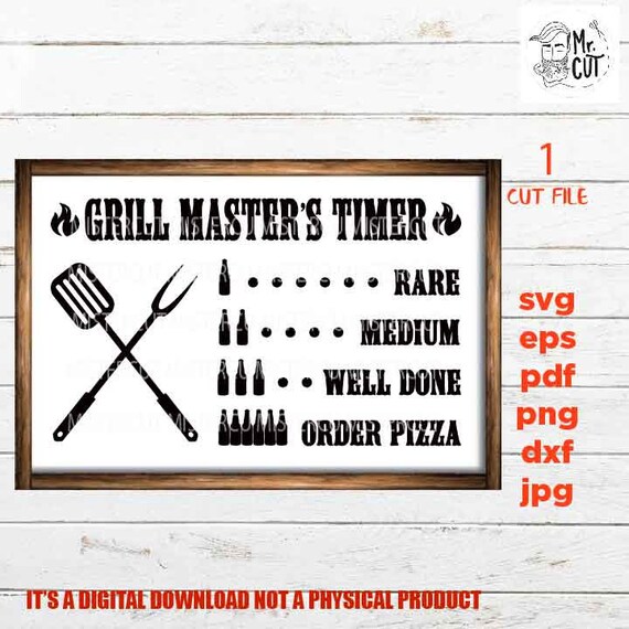 Grill Master Timer SVG Cut File Print Png 300 Dpi Fathers - Etsy