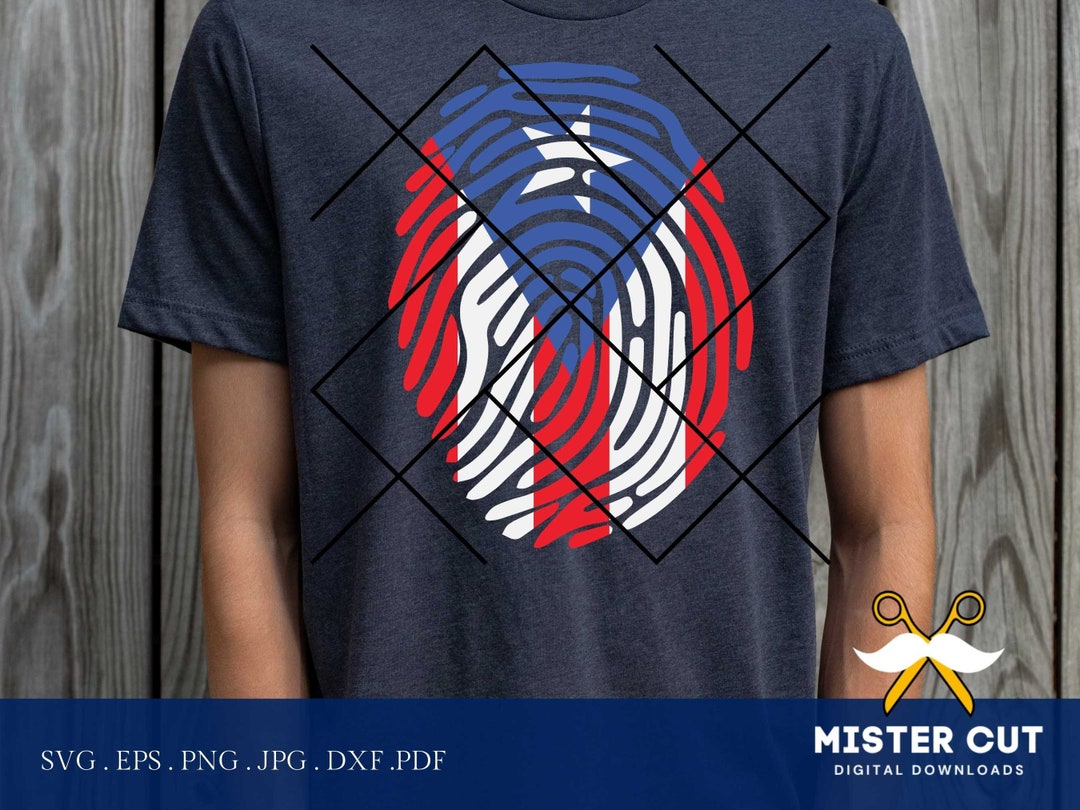 Puerto Rico Fingerprint Vector Design, Jpg, Svg, Dxf, Png, Eps, Pdf ...