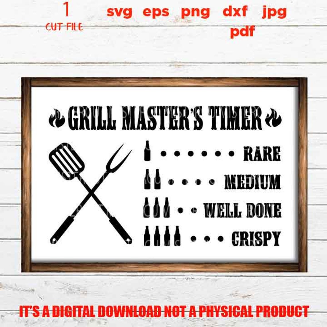 Grill Master Timer SVG Cut File Print Png 300 Dpi Fathers | Etsy Canada