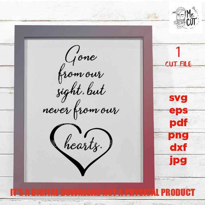 In Our Hearts Cut Files Memory SVG Dxf Eps Png PDF - Etsy