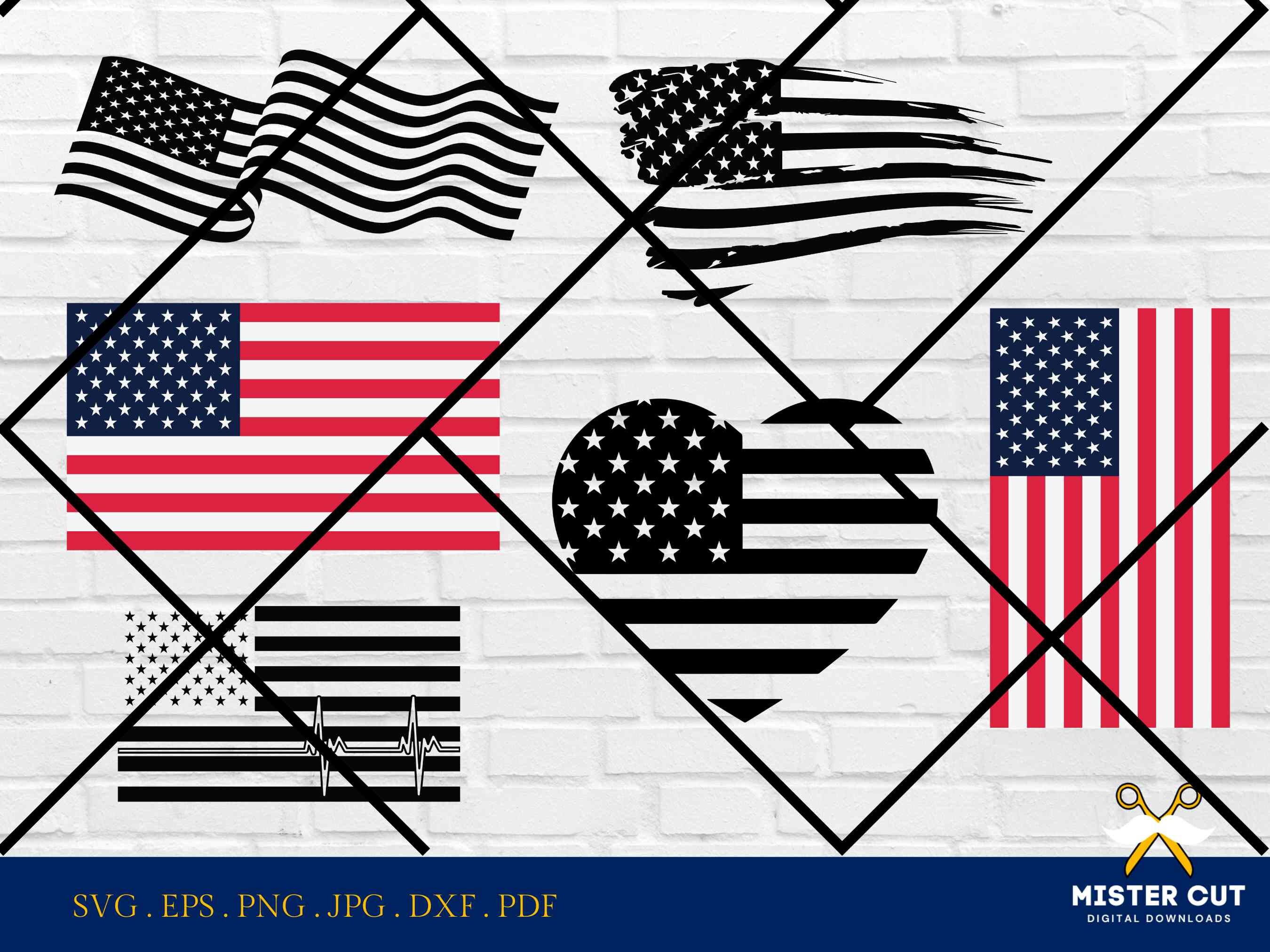 Usa Flag Bundle Png High Resolution Jpg Pdf Second - Etsy