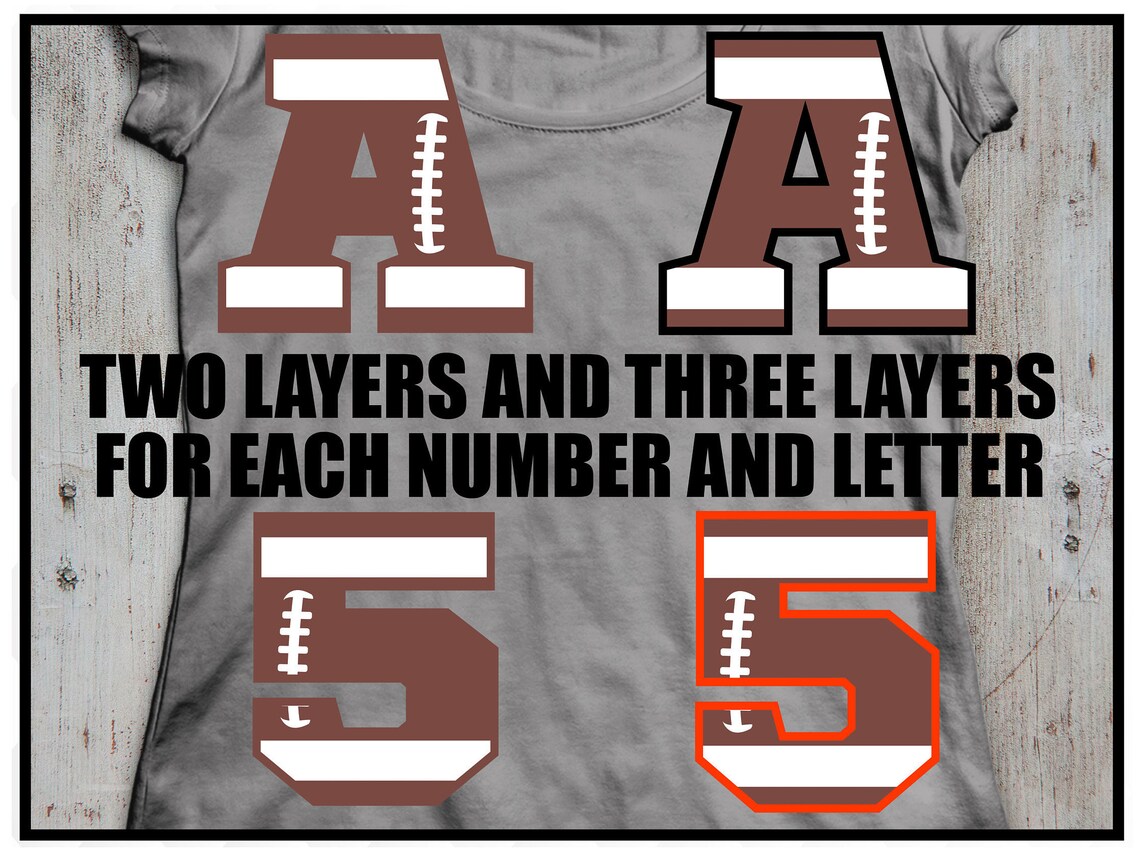 Football SVG Digital Alphabet Football Letters SVG Silhouette - Etsy