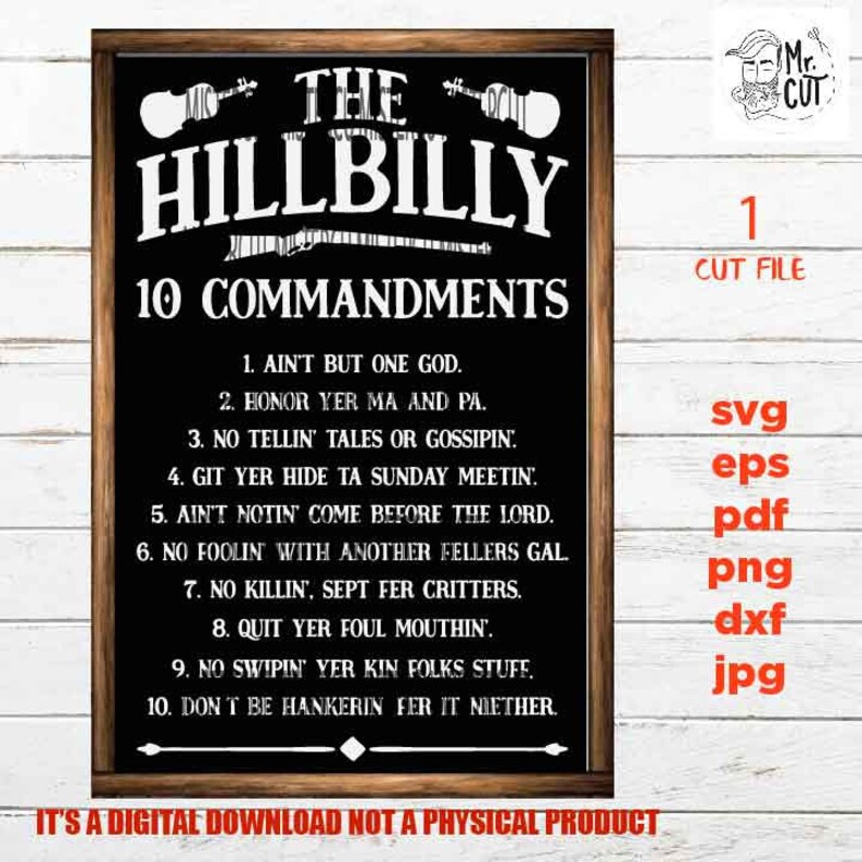 10 Commandments Svg, Home Decor Dxf, Jpg Transfer, Cut File, Porch Svg ...