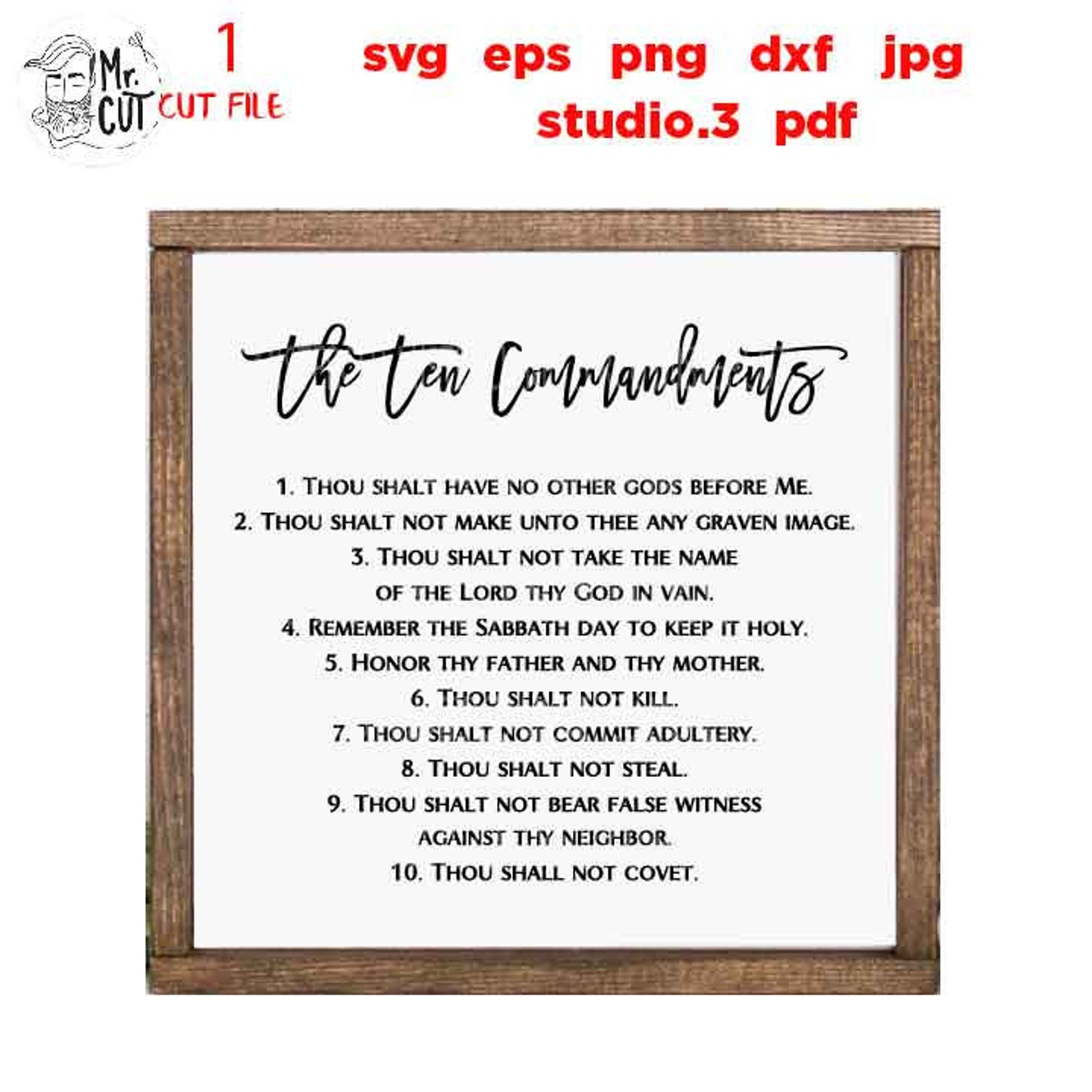 The Ten Commandments Cut File Holy Bible Svg Christian Svg - Etsy