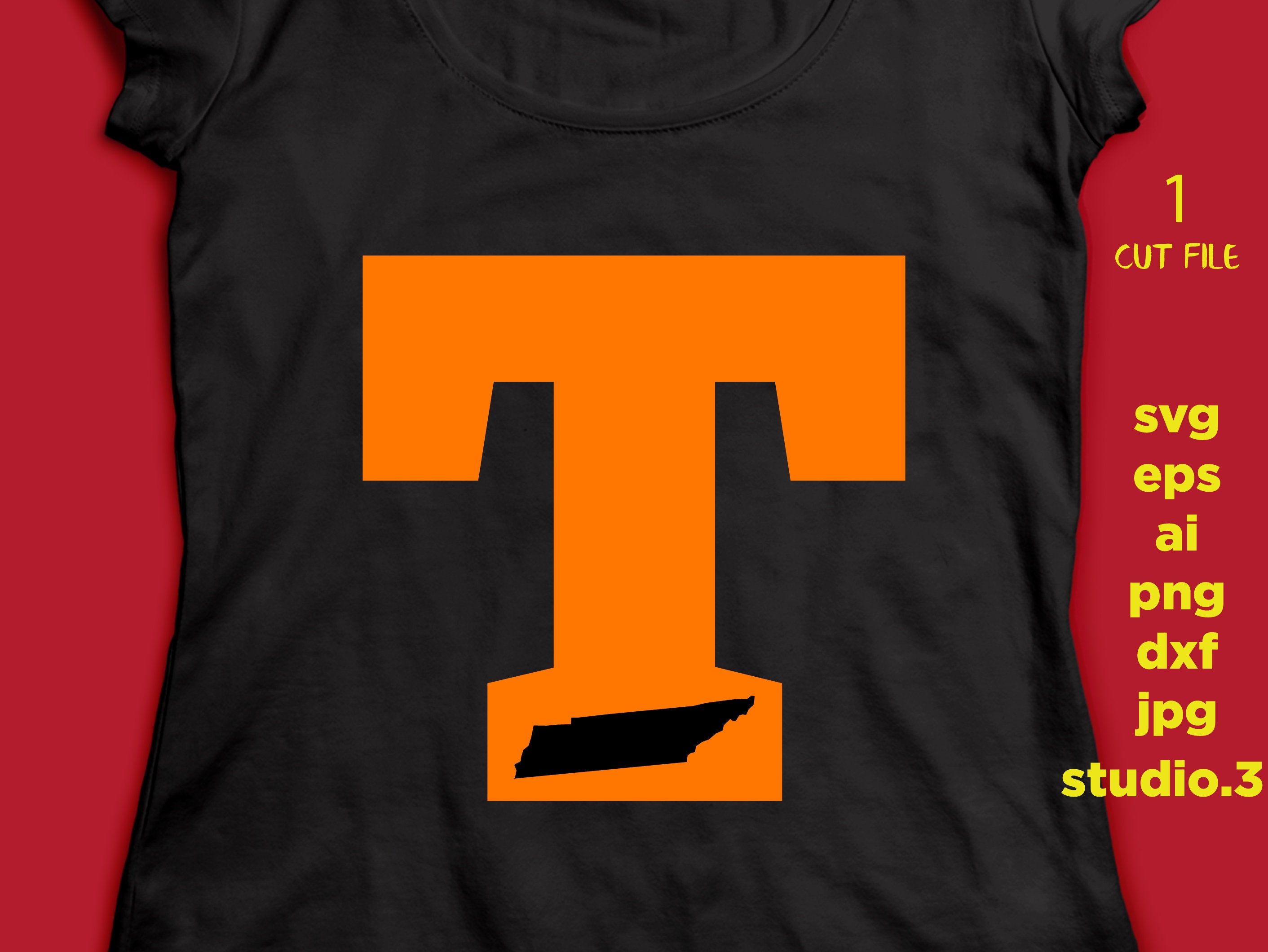 Big T Tennessee SVG cut file DXF jpg png eps ai instant | Etsy