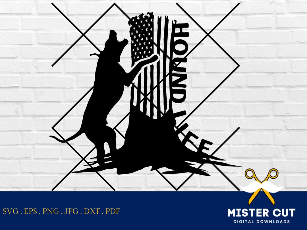Hound Life Usa Tree Vector Design Svg, Png Sublimation, Dxf Eps, Png ...