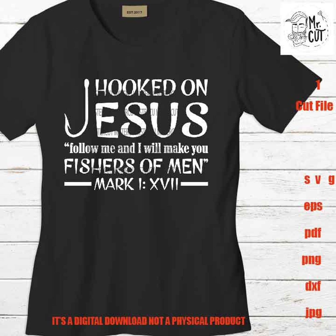 Hooked on Jesus Svg Fishing Svg Christian Svg Eps Png Digital - Etsy