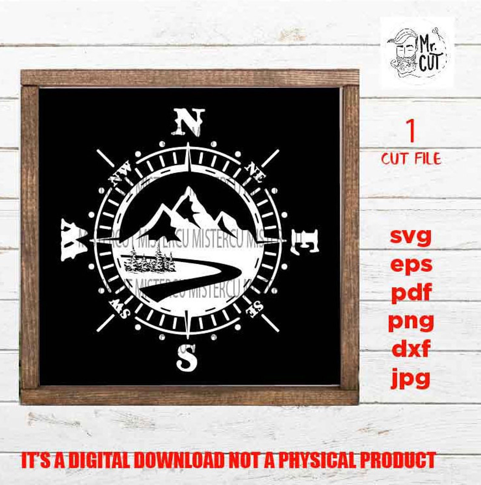 Compass Camping Adventure Badge Svg Star Svg Adventure - Etsy