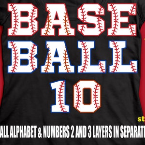 Baseball Alphabet & Numbers With Stitches, Baseball Numbers With ...