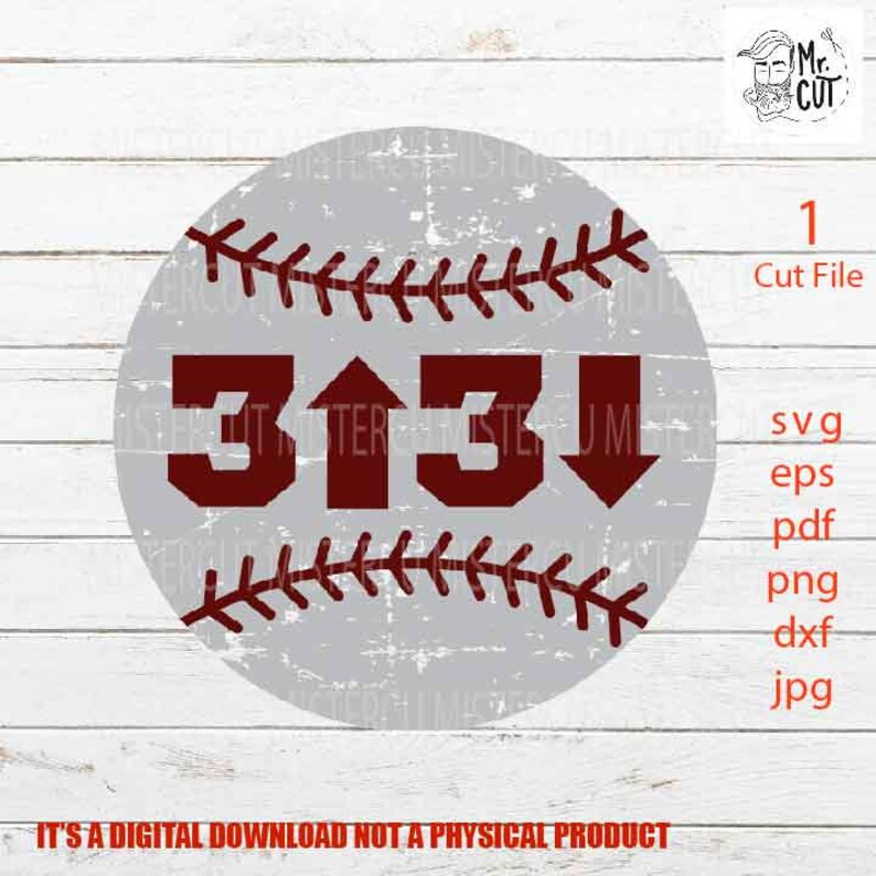 3 up 3 Down Baseball Softball SVG DXF PNG Cut File for Cricut - Etsy