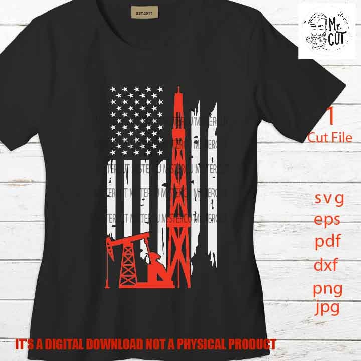 Oilfield Usa Flag SVG PNG Dxf Jpg Paper Transfer Oilfield - Etsy