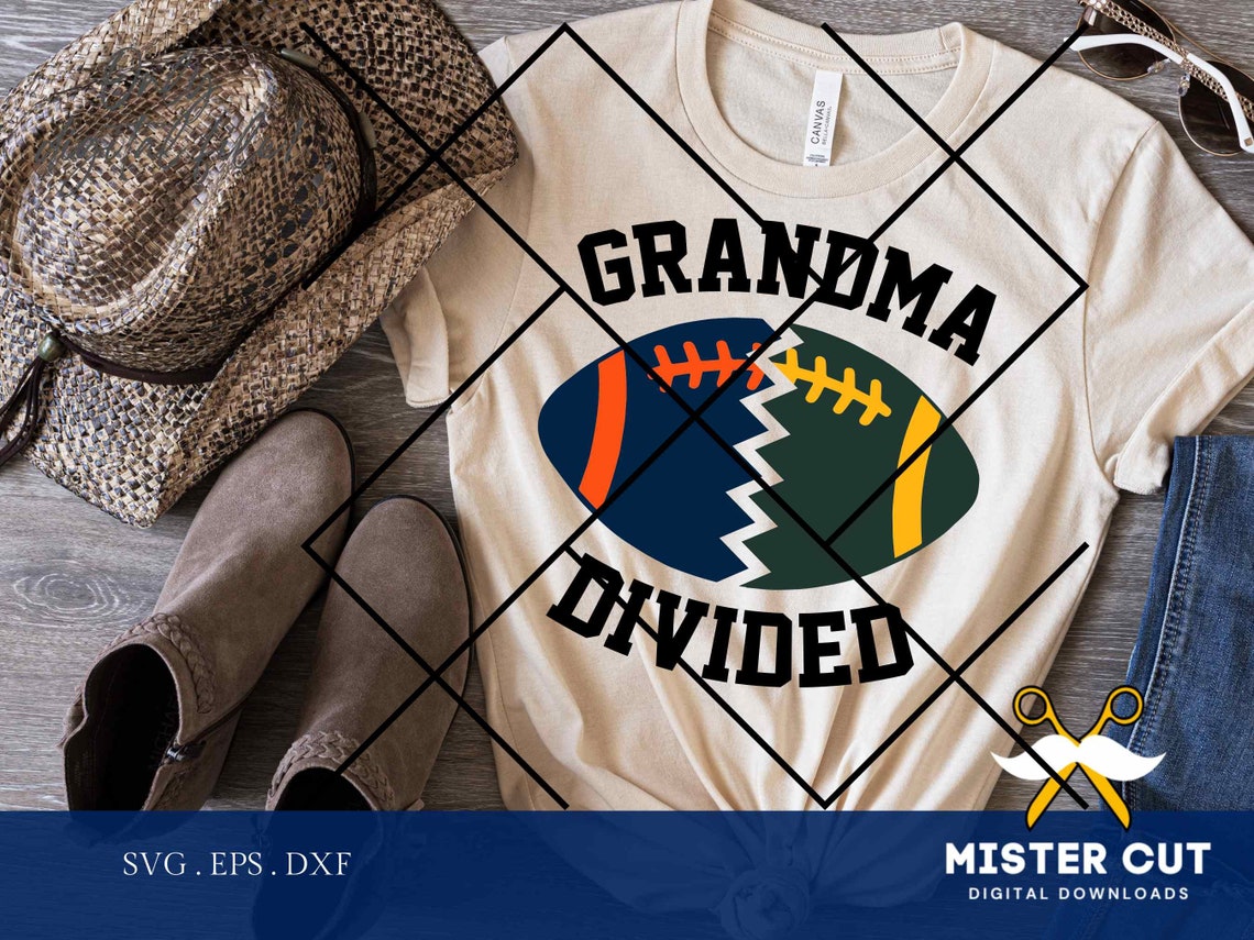Svg Files Grandma Divided Svg Football SVG Dxf Eps Cut - Etsy