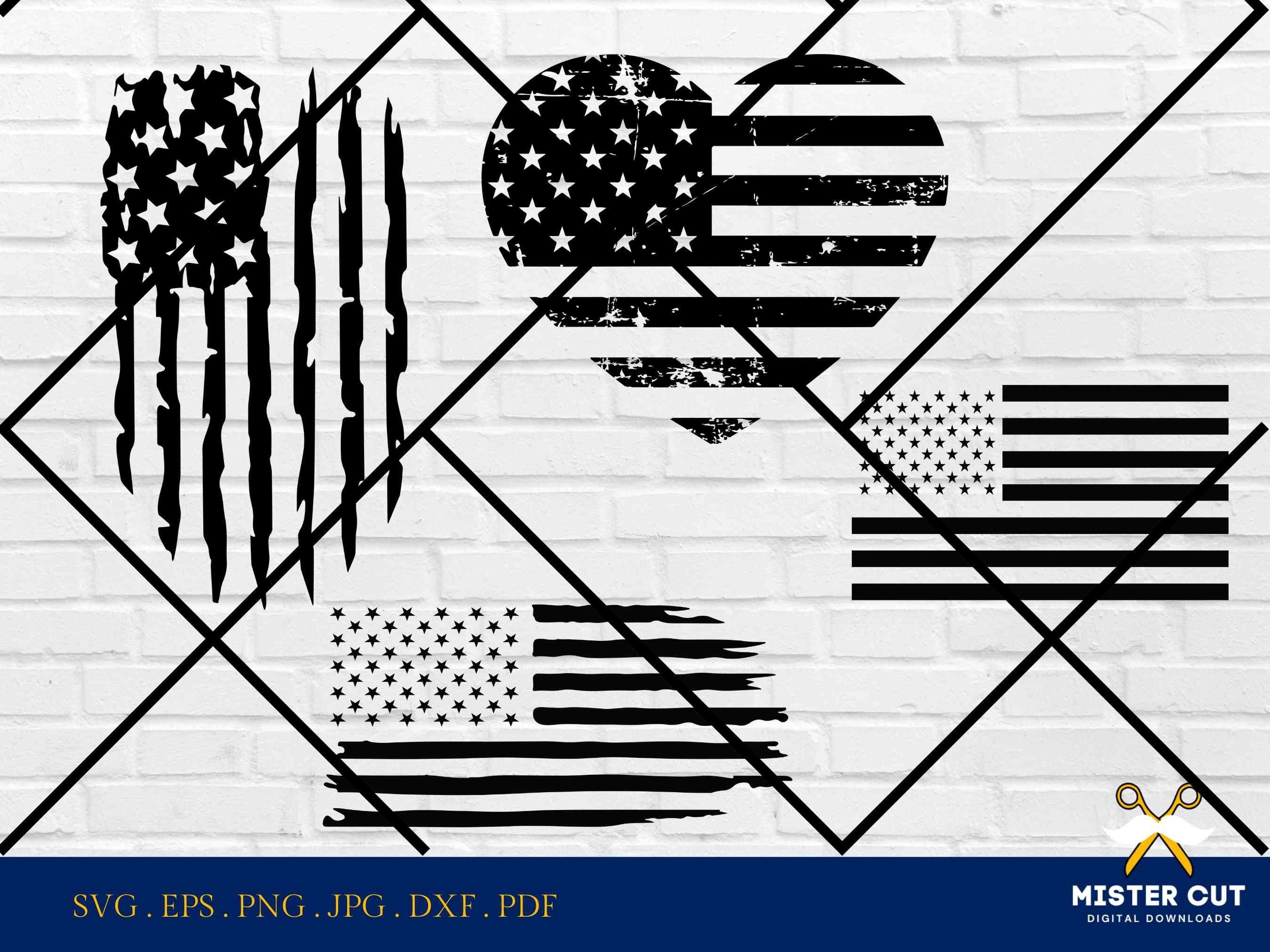 Usa Flag Bundle Png High Resolution Jpg Pdf Second - Etsy