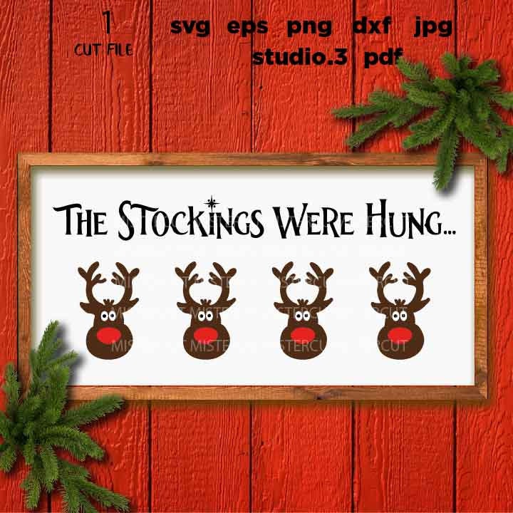 The Stockings Were Hung Svg Reindeer Svg Christmas Svg | Etsy