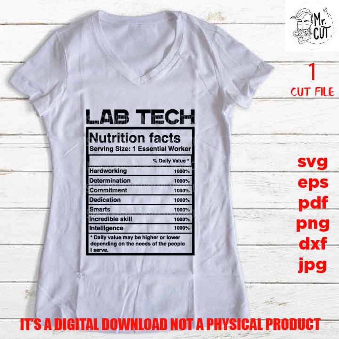 Lab Tech Facts Shirt Vector Design, Sign Svg, Lab Techinican Gift, Sign ...