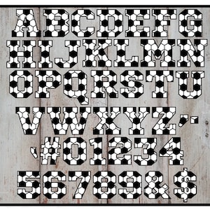 SOCCER Alphabet & Numbers, SOCCER Numbers, Cut Files Silhouette Studio ...