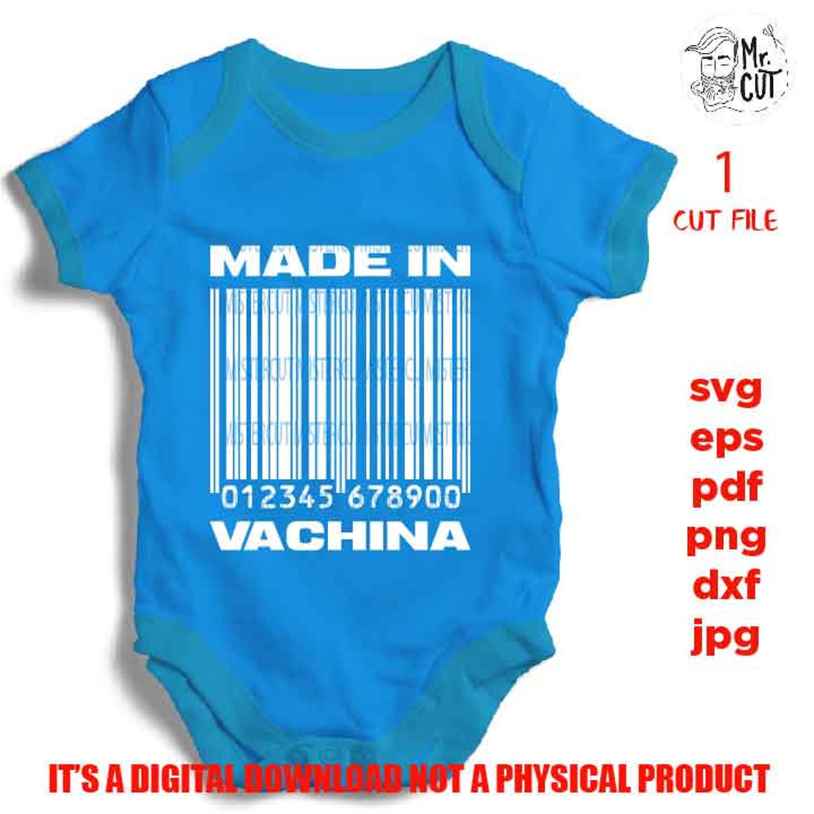 Made in Vachina Svg Funny Baby Humor DXF Jpg Png High | Etsy