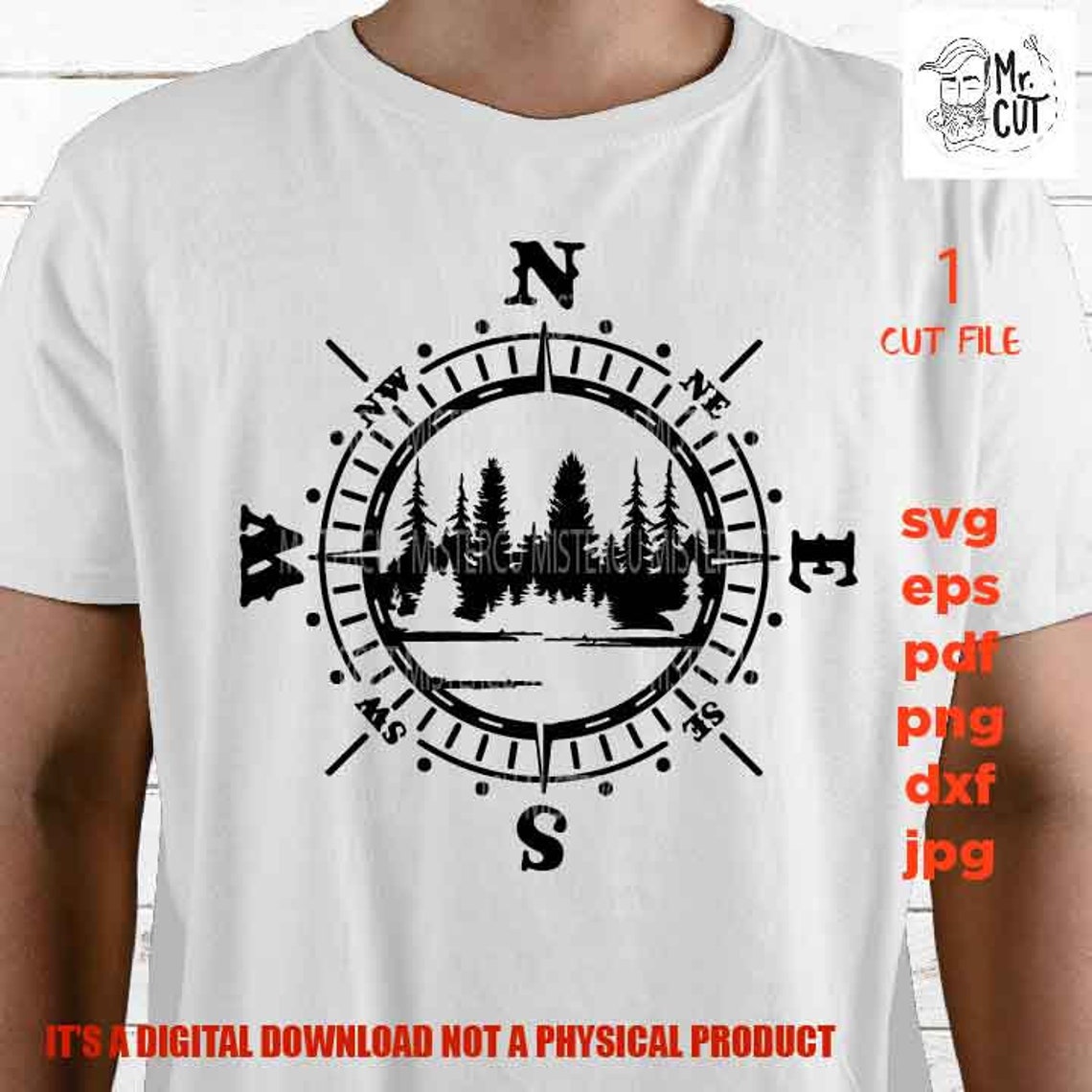 Compass Forest SVG PNG High Resolution Dxf Vector Design | Etsy