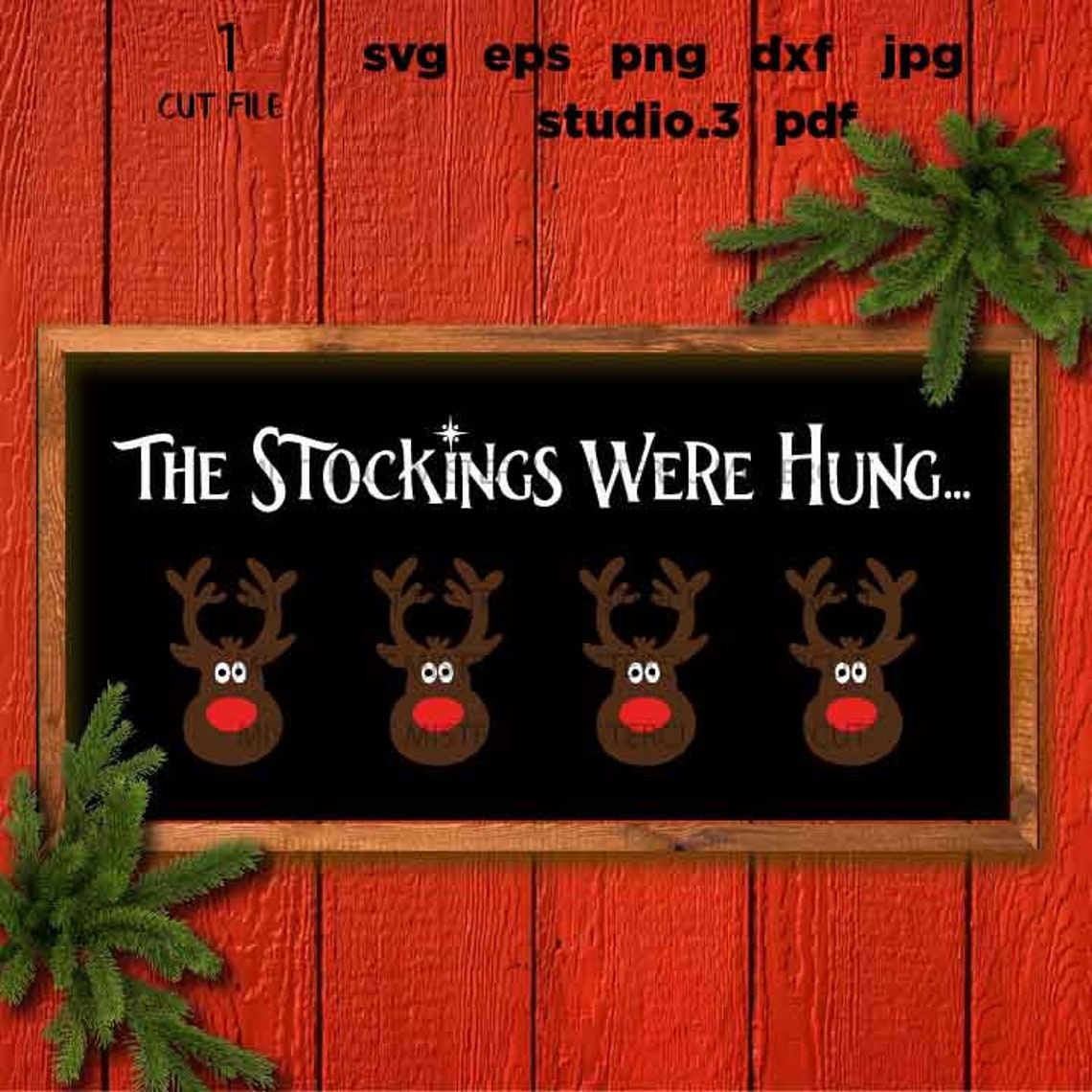 The Stockings Were Hung Svg Reindeer Svg Christmas Svg | Etsy
