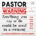 Pastor Warning Sermon, Shirt Vector Design, Sign Svg, Pastor Idea Gift ...