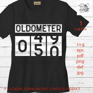 50 Years Old Svg, Oldometer, Birthday SVG, Png Dxf, Eps, Cut File Cut ...