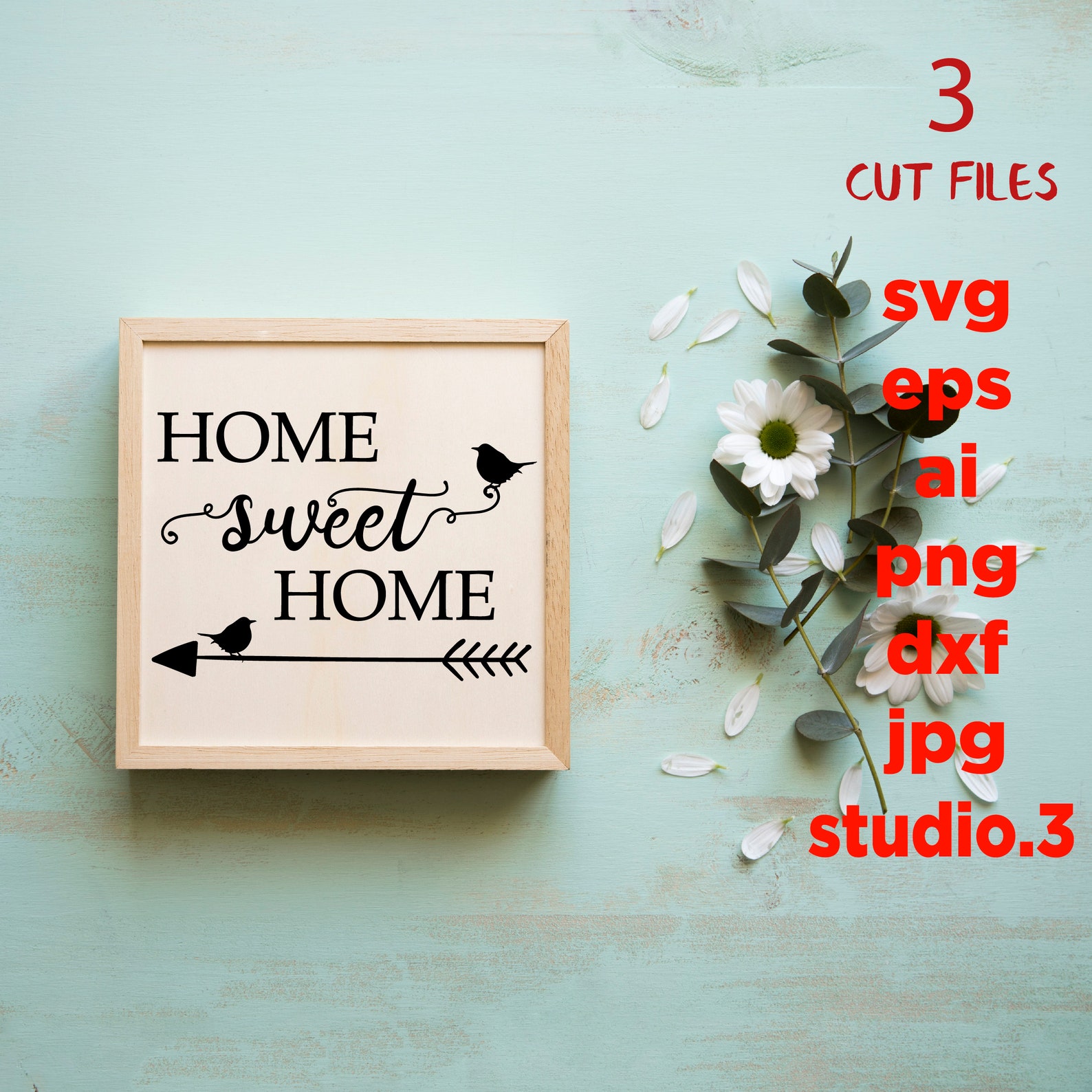 Home sweet home Housewarming SVG dxf cut file JPG mirror | Etsy