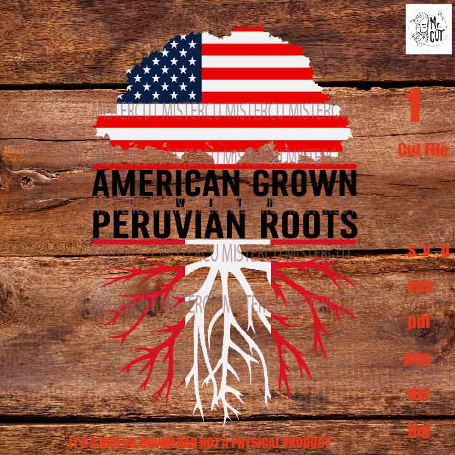 American Grown Peruvian Roots SVG DXF Pdf Eps Png America - Etsy