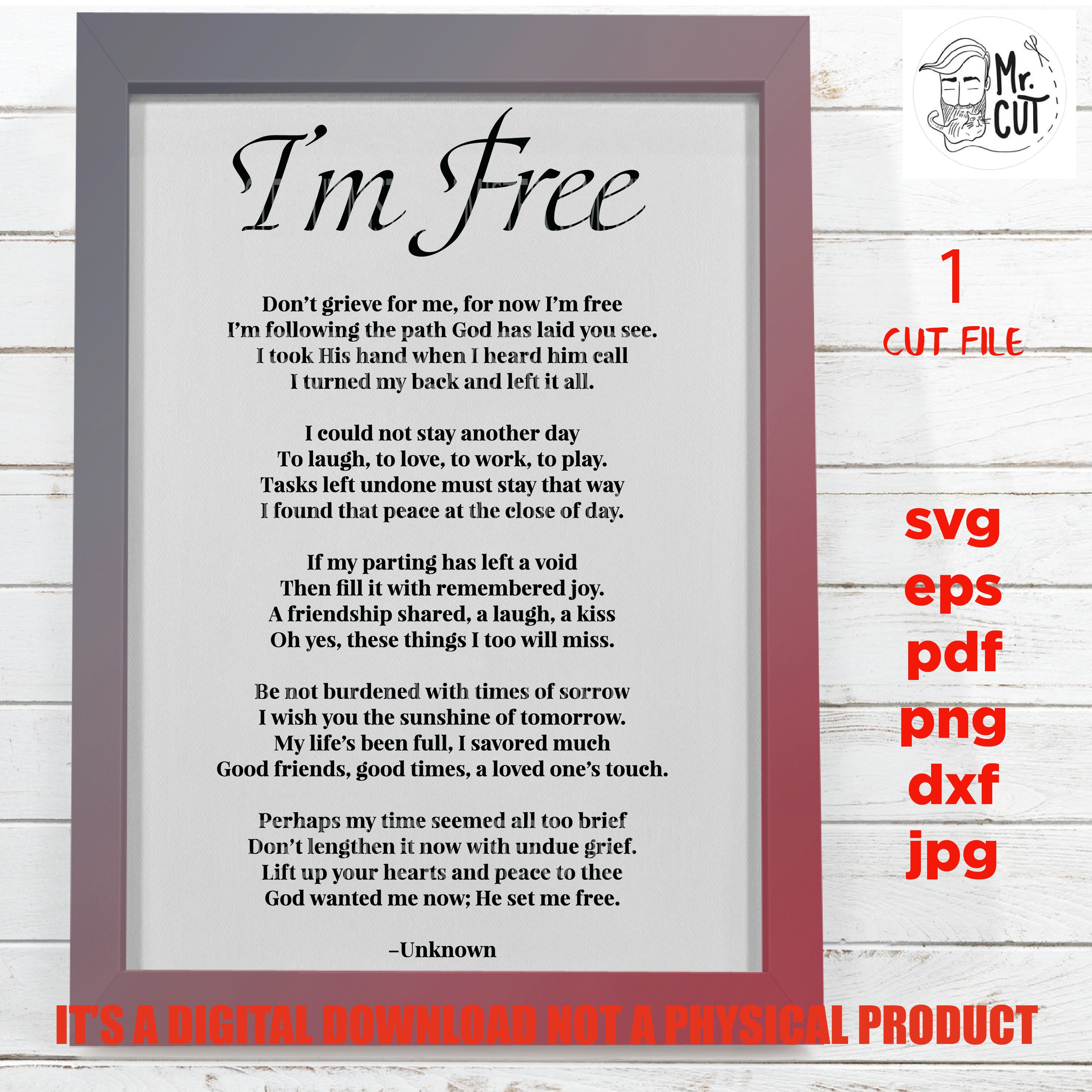 I'm Free Cut Files Memory SVG Dxf Eps Png PDF - Etsy Singapore