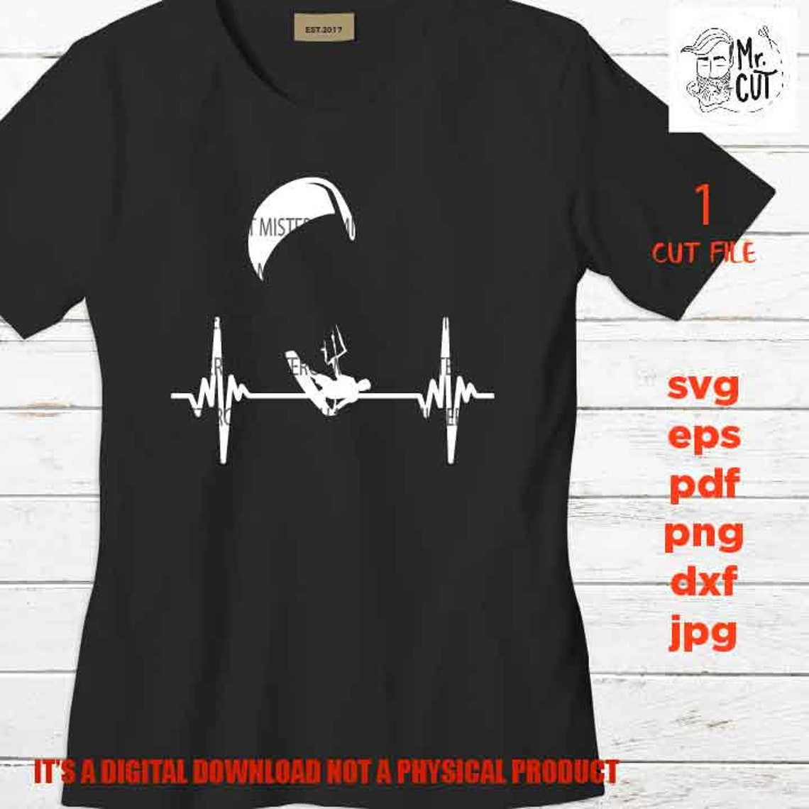 Heartbeat SVG Kiteboarding Kitesurfing Love Kite Kiter Svg - Etsy