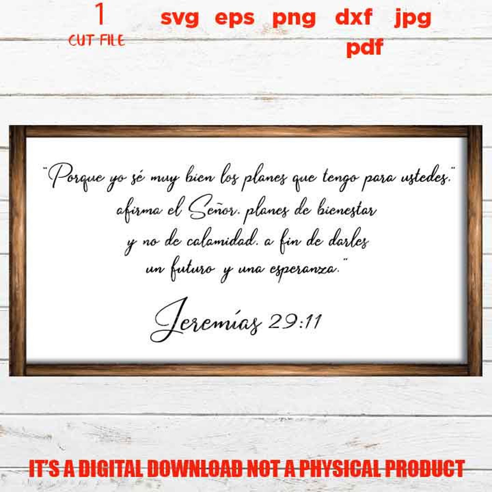 Jeremiah 29:11 SVG spanish Bible Verse SVG bible Cut Files | Etsy