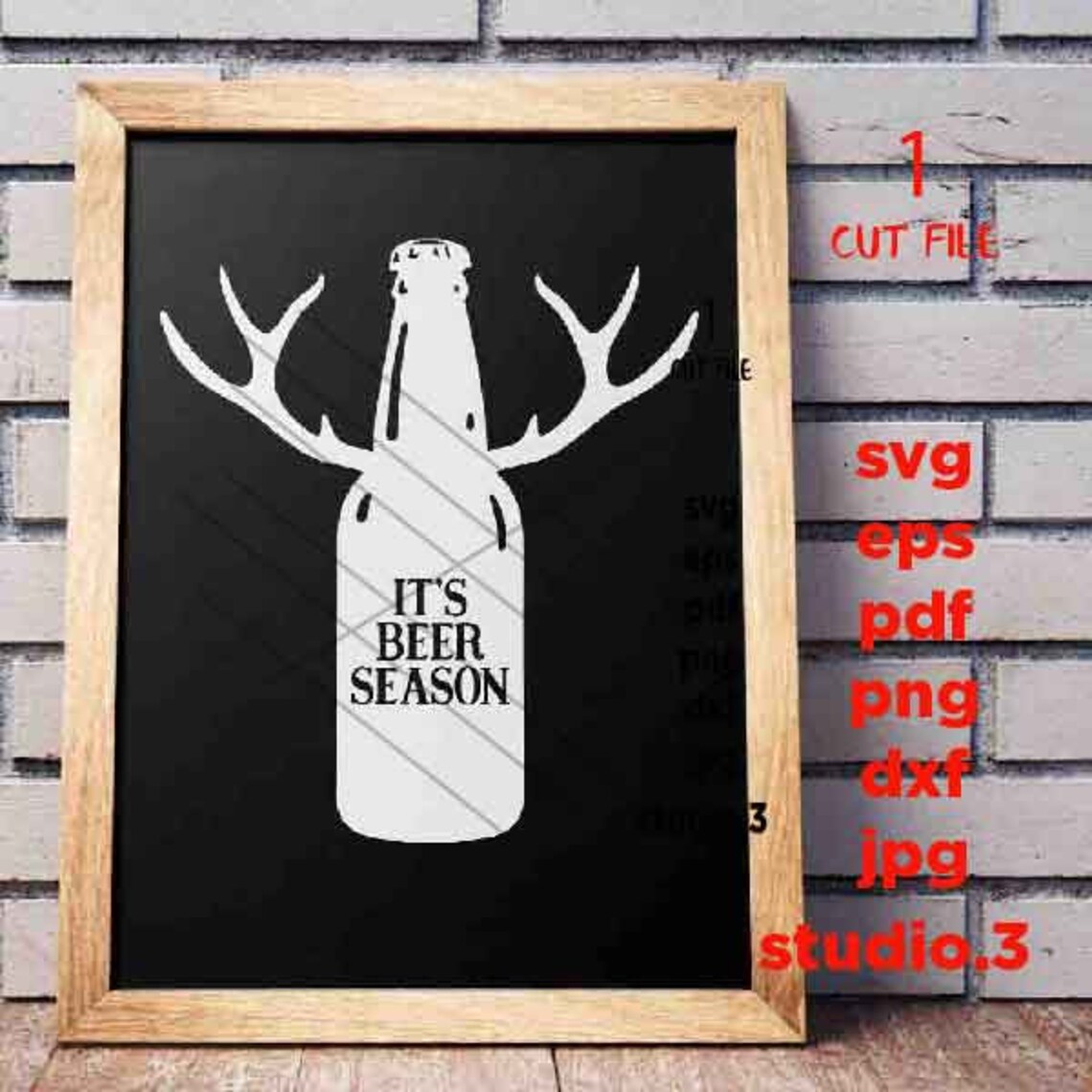 It's Beer Season svg Bottle with Antlers svg dxf jpg | Etsy