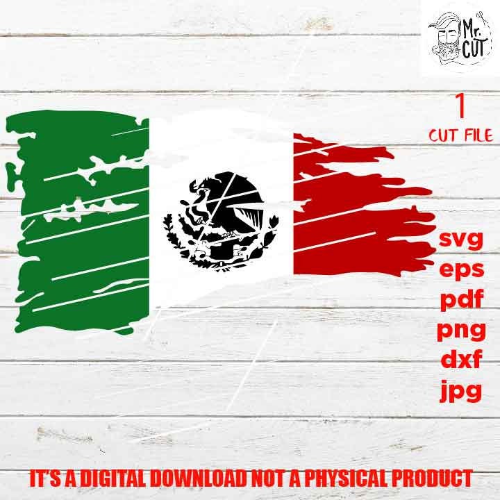 Mexico Flag Distressed SVG, Flag Svg, Mexican Flag Shirt Vector Design ...