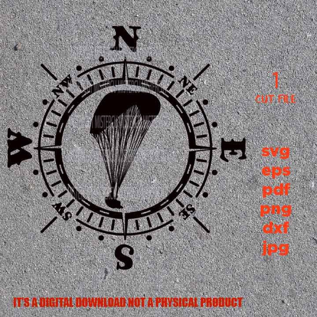 Paragliding SVG, Adventure PNG High Resolution, Pdf, Dxf, Gift Idea ...