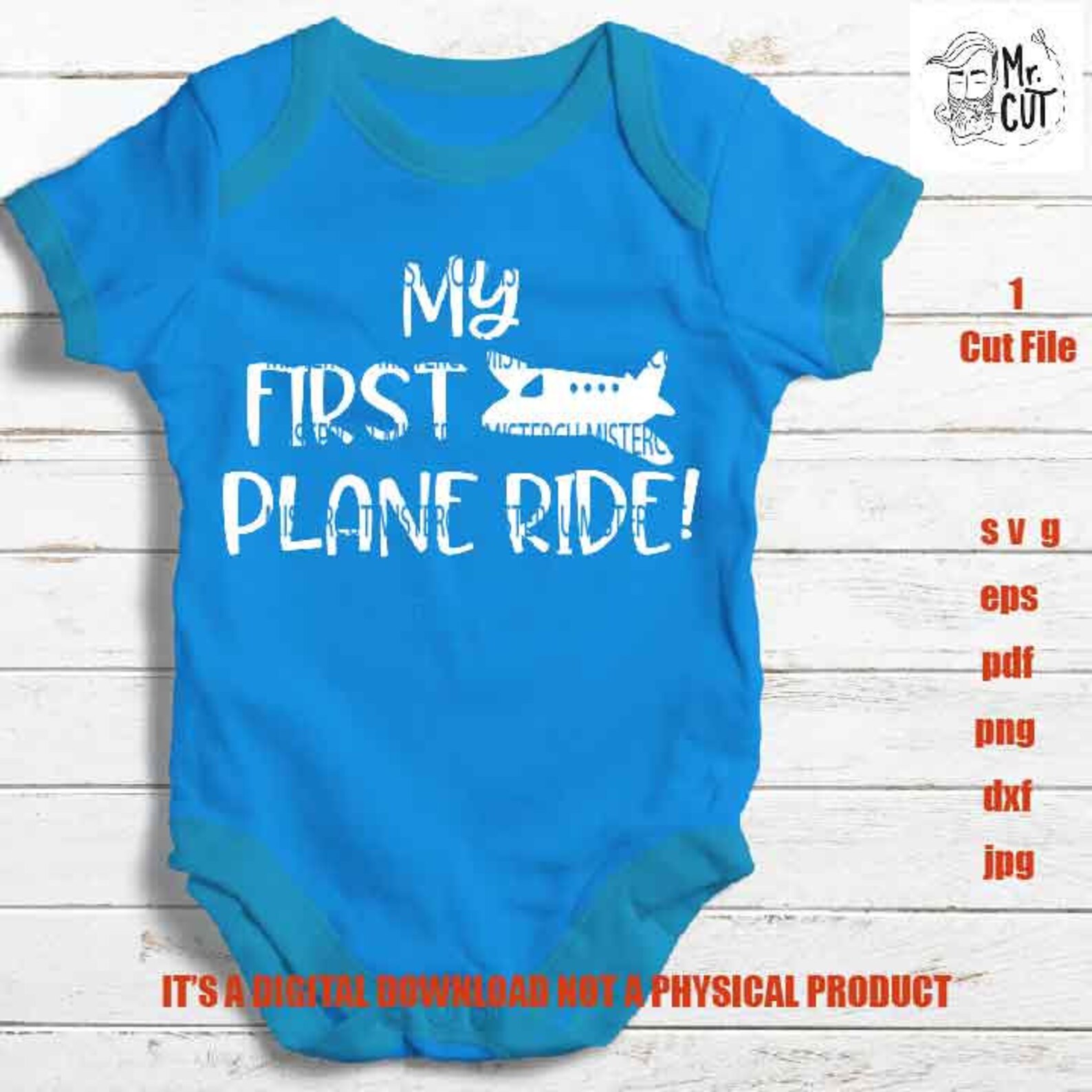 My First Plane Ride Svg, Baby Bodysuit Svg, Baby Ride DXF, Eps, Cut ...