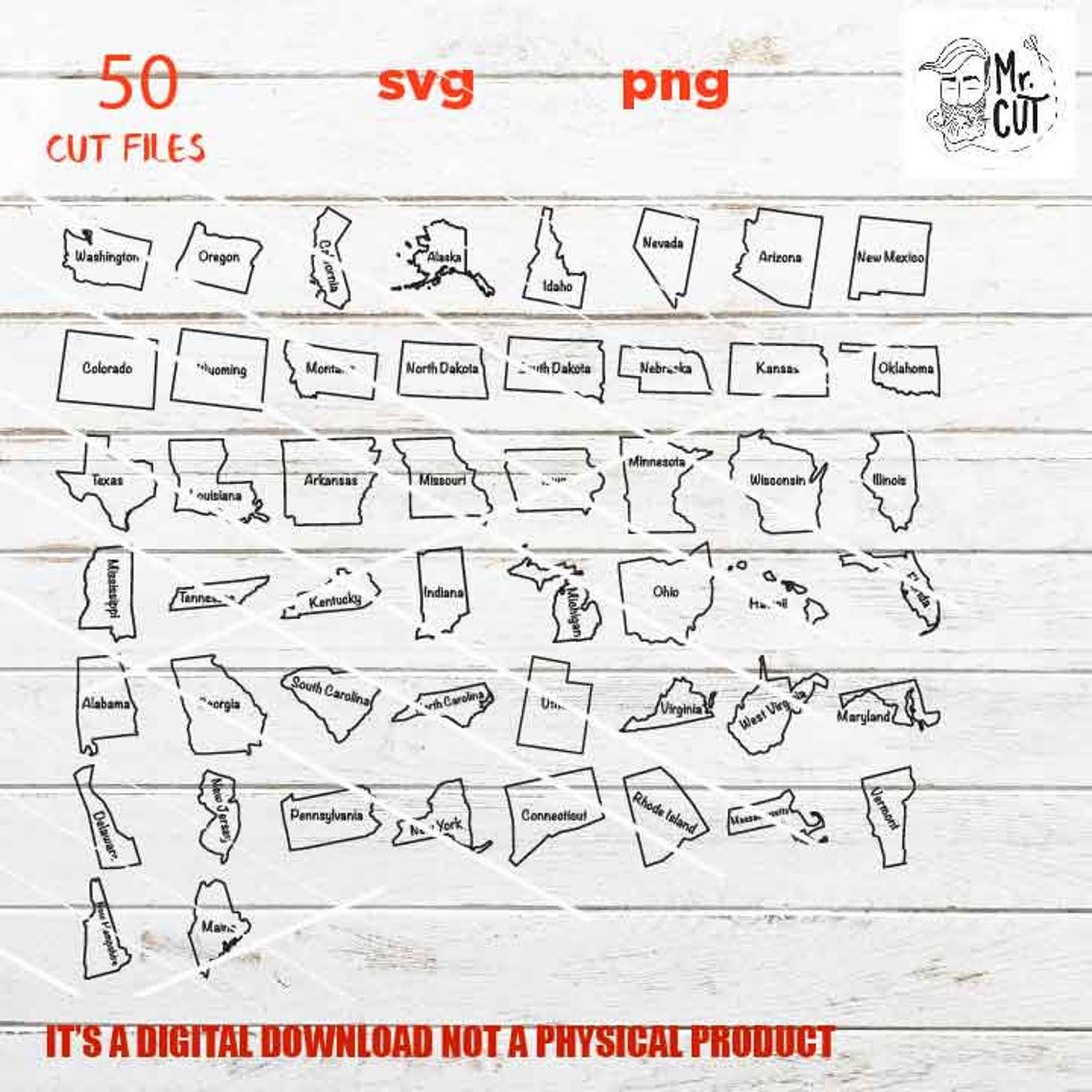 50 States Outline Svg States Name Lettering Svg California - Etsy