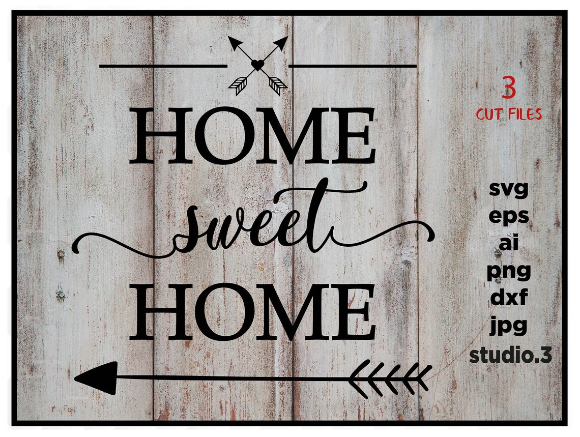 Home sweet home Housewarming SVG dxf cut file JPG mirror | Etsy