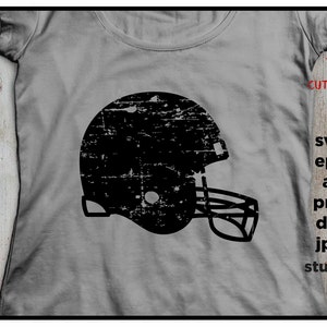 Football Helmet SVG Cut File Distressed Football Svg DXF Cut File ...