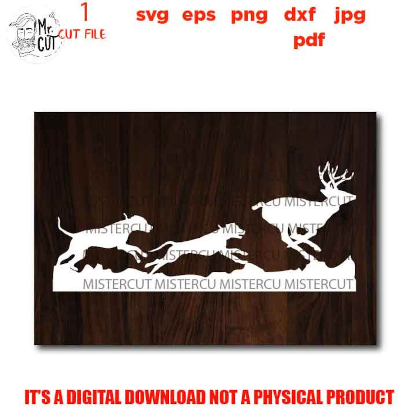 Hounds Hunting Deer Svg, Hunt Ign Svg, Adventure Decal SVG, PNG, Dxf ...