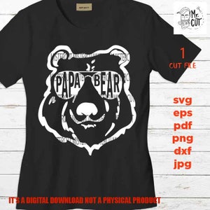 Papa Bear, SVG File, Father's Day, Svg, Dxf, Cut File, Jpg Mirrored ...