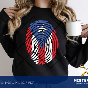Puerto Rico Fingerprint Vector Design, Jpg, Svg, Dxf, Png, Eps, Pdf ...