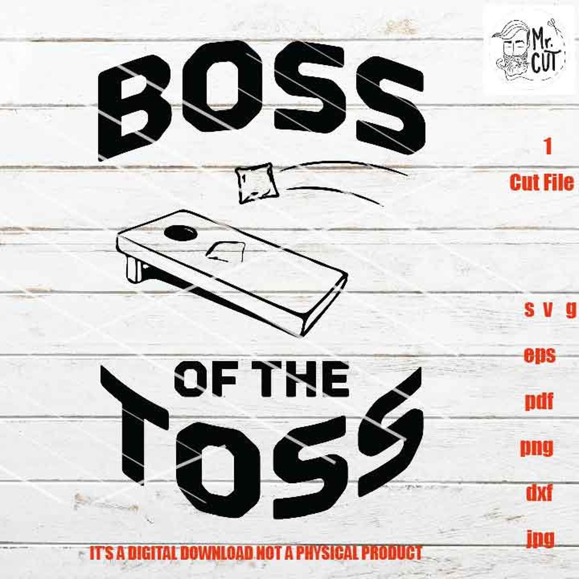 Cornhole Svg File Boss of the Toss Cornhole Board Svg Design - Etsy