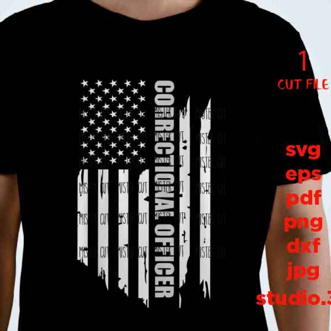 USA Flag Svg, Correctional Officer Flag, Thin Silver Line Flag ...
